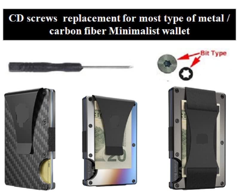 Replacement Wallet Screws for repairing Minimalist Wallet Maintenance Anti RFID Purse M2*3 Screws with T5 Screwdriver for Slim Wallet (14pcs classical black)