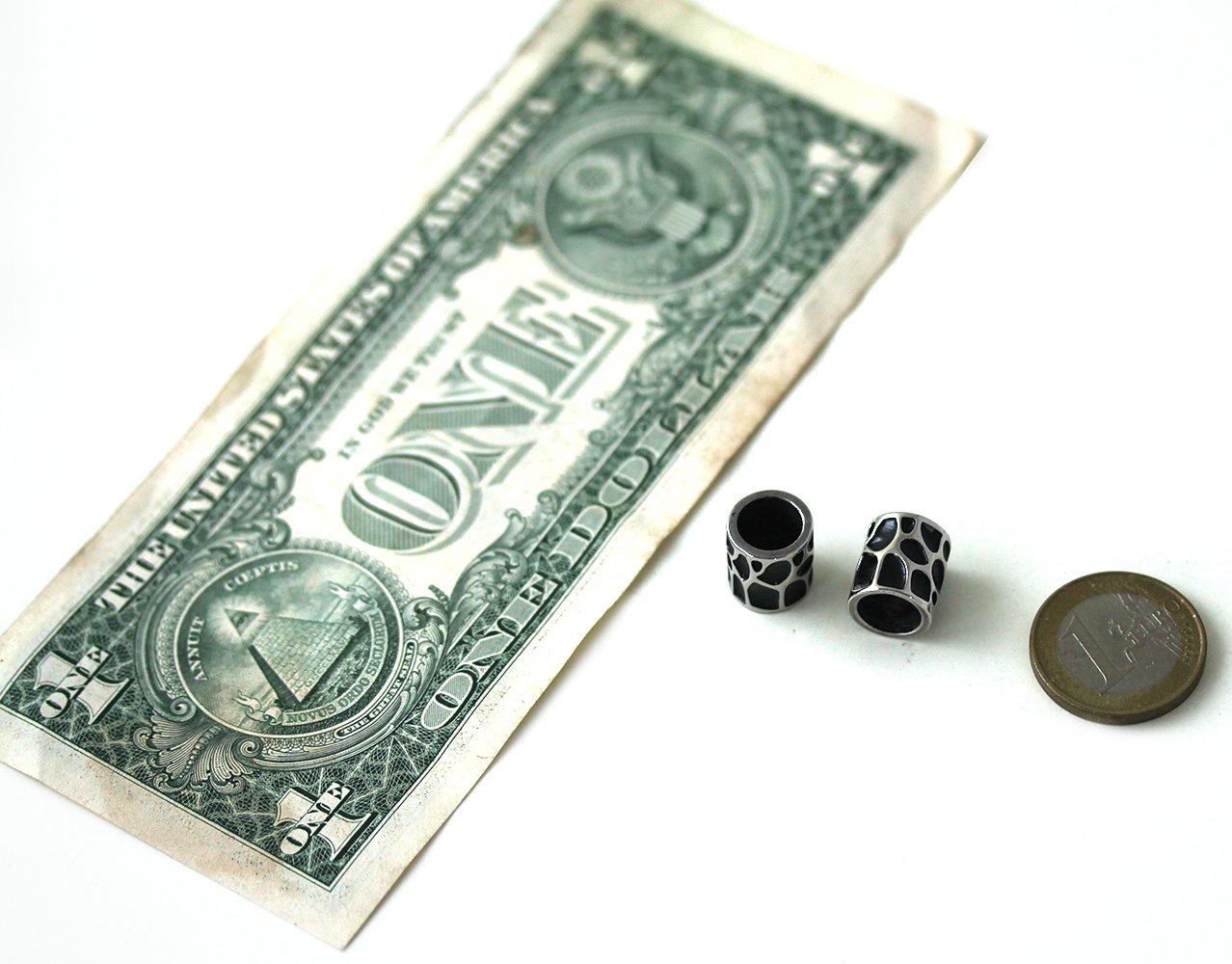LynnAround Stainless Steel Viking Beard Beads Rings, Dwarven Dreadlock Pirate Medieval Hair Beads, Pagan Jewelry