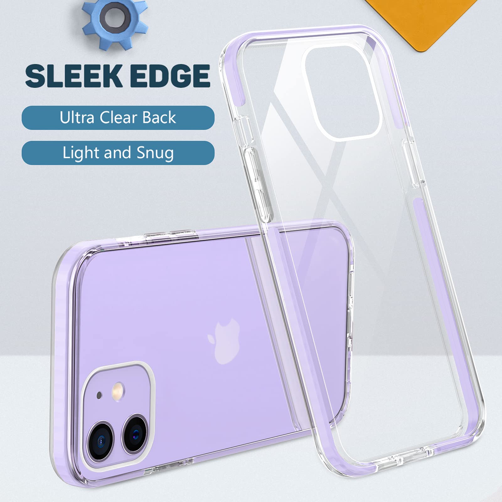MATEPROX Compatible with iPhone 12 Pro Case and iPhone 12 Cases Clear Thin Slim Crystal Transparent Cover Shockproof Bumper Case(Light Pink)