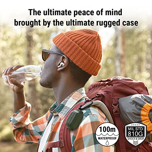 Total Protection Bundle, 2 Waterproof Cases for Airpods Pro. Secure Locking System, Full-Body Protective Rugged case, Shockproof, Carabiner