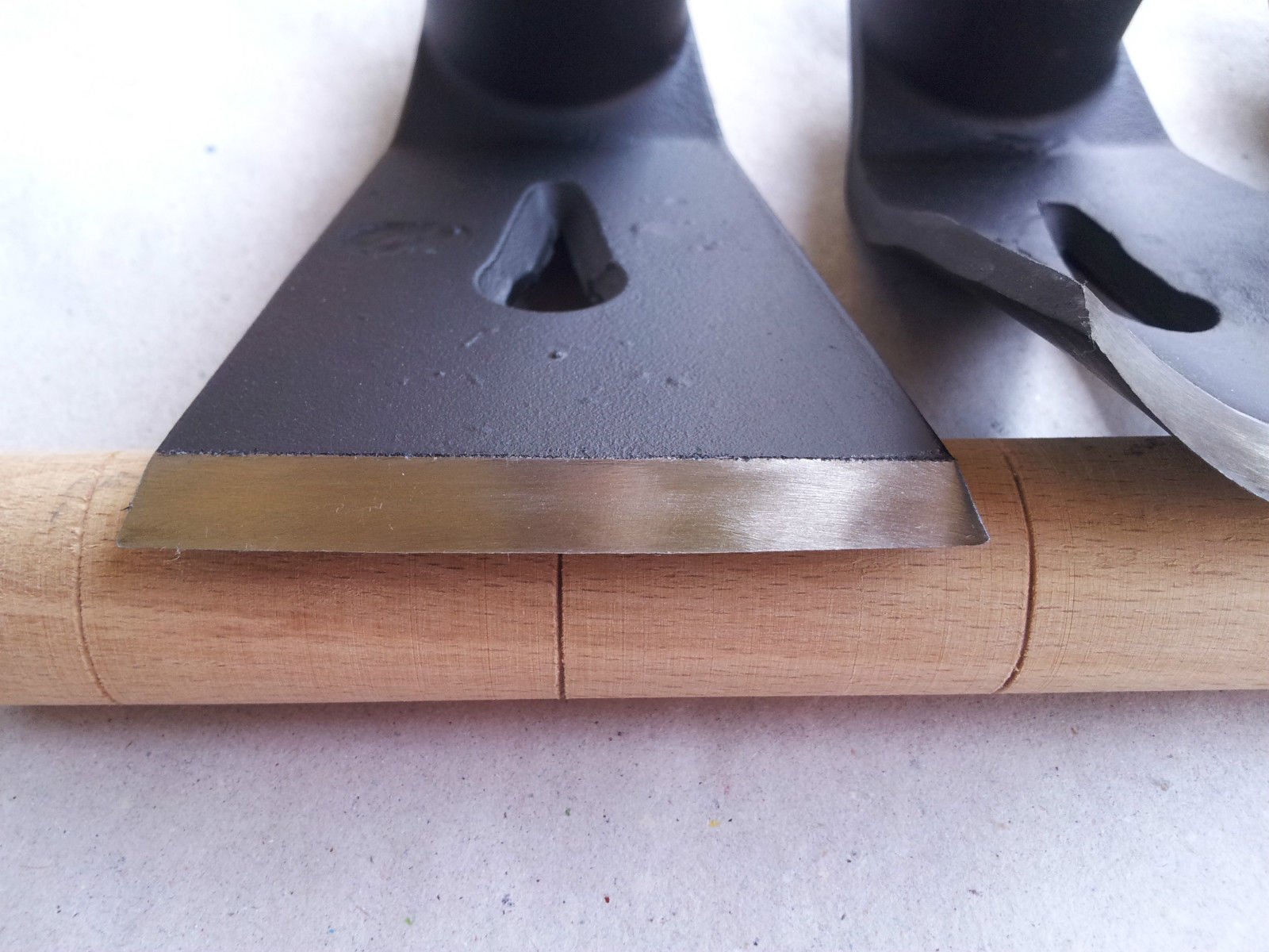 Set of Three Wood Carving Bowl Adze Tools - Straight - Big - Small Curved Adze