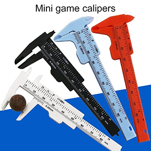Qiningxia Portable Double Scale 80MM Plastic Eyebrow Measuring Vernier Caliper Caliper Ruler Plastic Permanent Makeup Measurement Tools, Black, Under 3 Inches