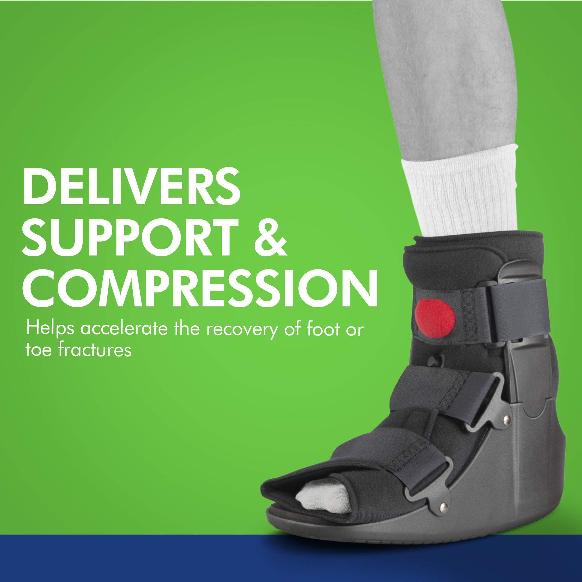 Low Top Air Walking Boot, Ankle and Foot Brace, Cam Walker Boot for Fracture, Injury, Pain, Swelling, and Post-Surgery Healing, S - DMEforLess