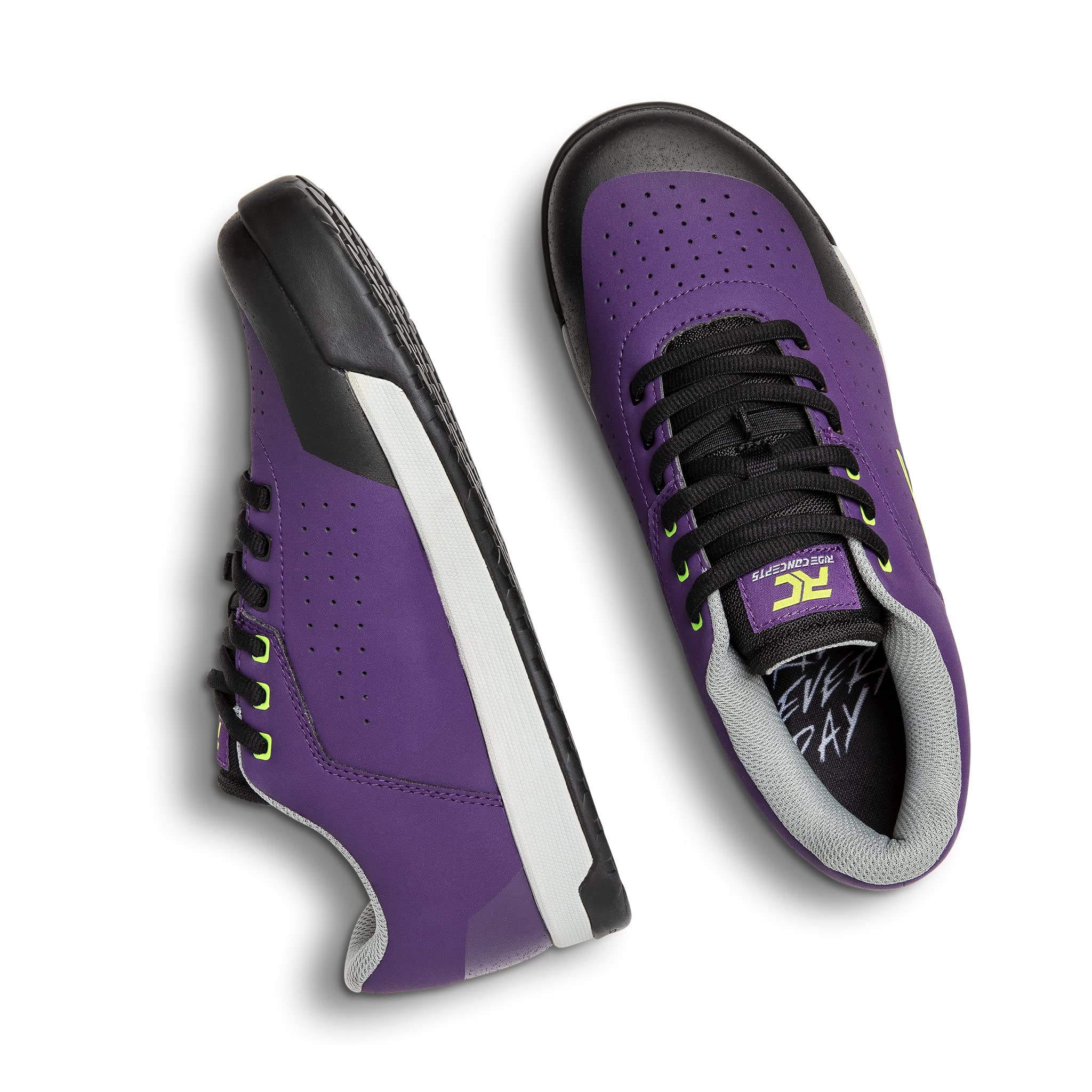 Ride Concepts Men's Hellion Bike Shoe Purple/Lime, 7.5 M US
