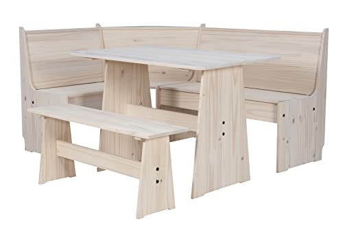 Linon Home Decor Products Antique White Corner Dining Set by Linon Leyton Nook