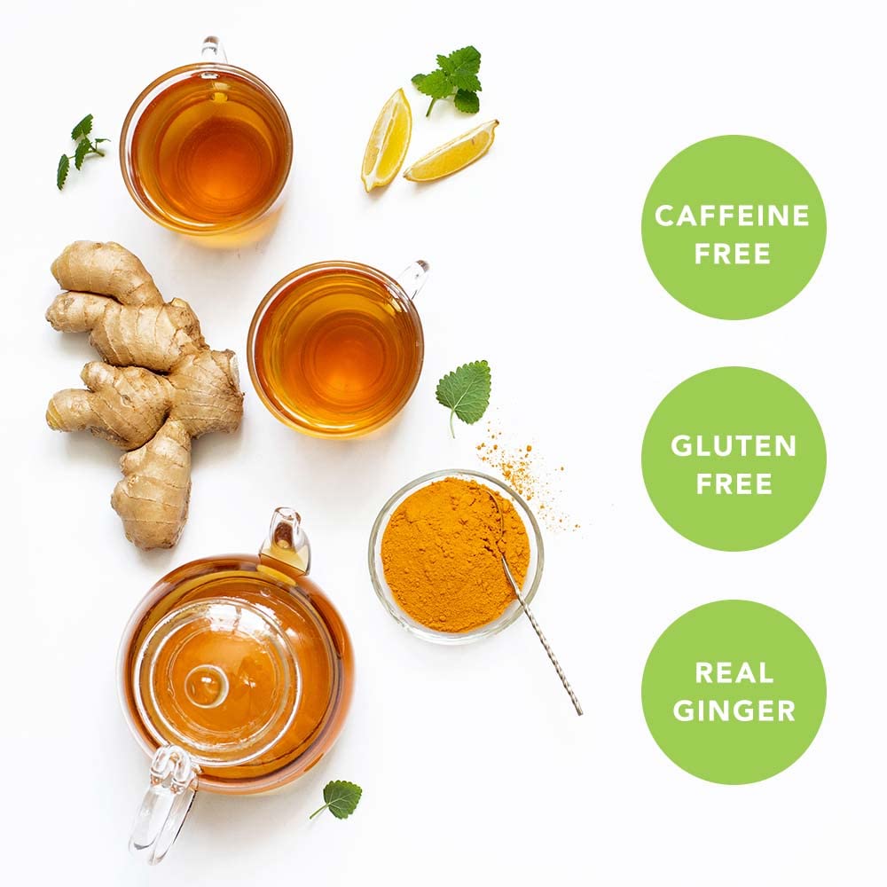Prince Of Peace Instant Ginger Honey Crystals w/ Turmeric, 25 Sachets β Instant Hot or Cold Beverage β Easy to Brew Ginger and Honey Tea, Caffeine and Gluten Free