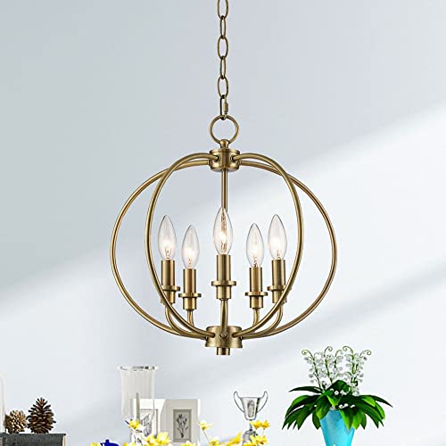Livex Lighting 4665-07 Milania 5-Light Convertible Hanging Lantern/Ceiling Mount, Bronze