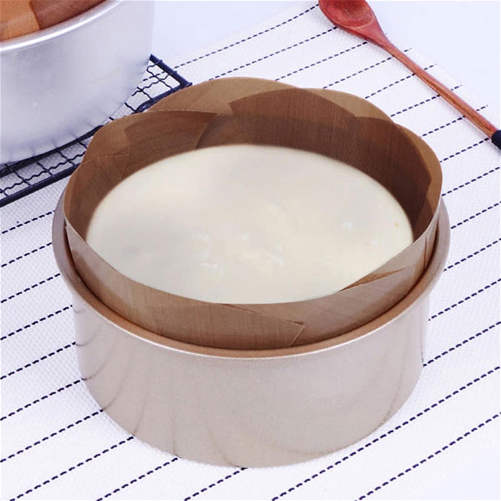 ShanLily Reusable Baking Cake Liner Parchment Sheets For Round Cake Pan, Non-Stick Baking Paper Liner For Air Fryer Oil-Proof, Water-Proof, Food Grade For Baking Roasting Microwave,30Cm