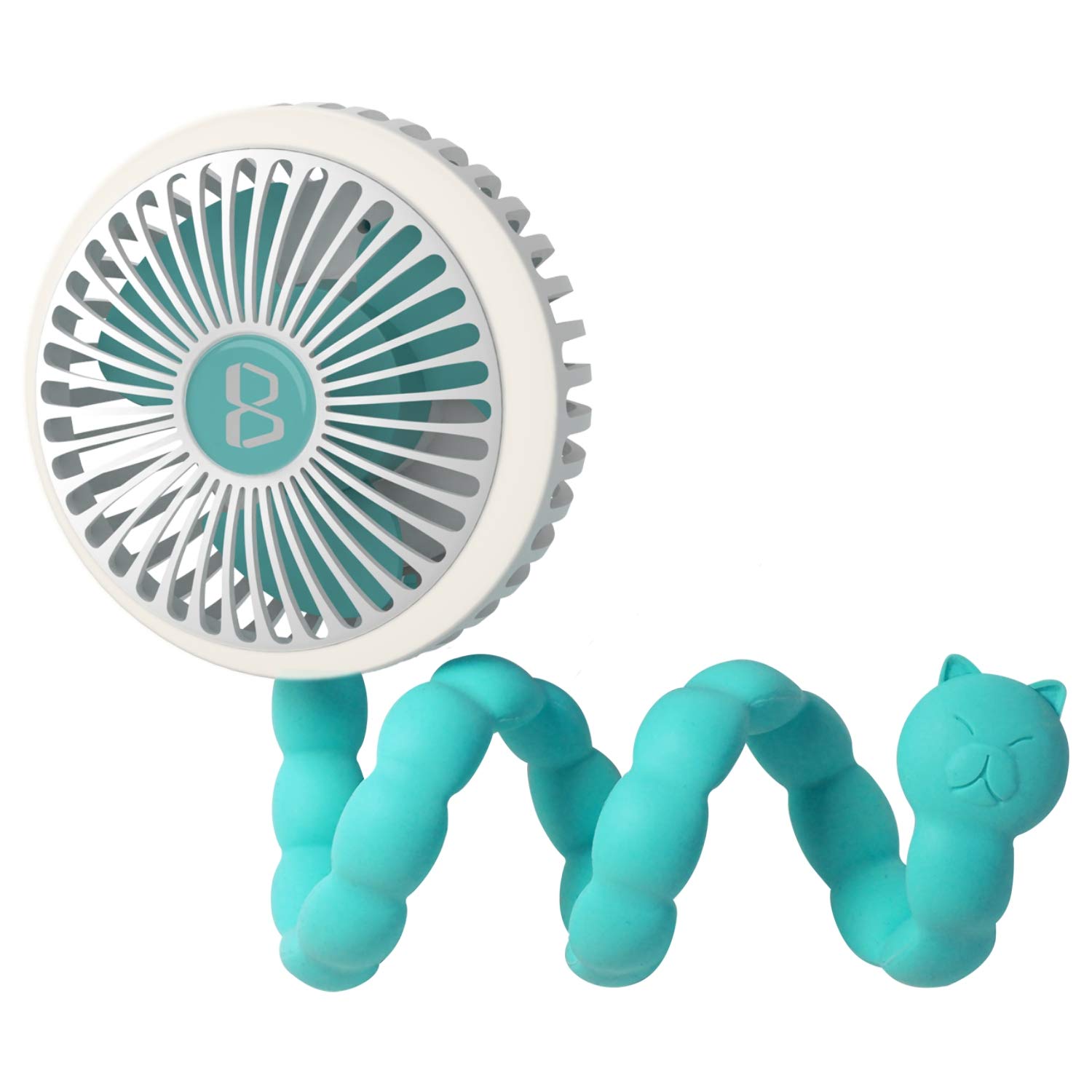 Moomet Mini Portable Stroller Fan | Flexible Monopod | USB Rechargeable Battery