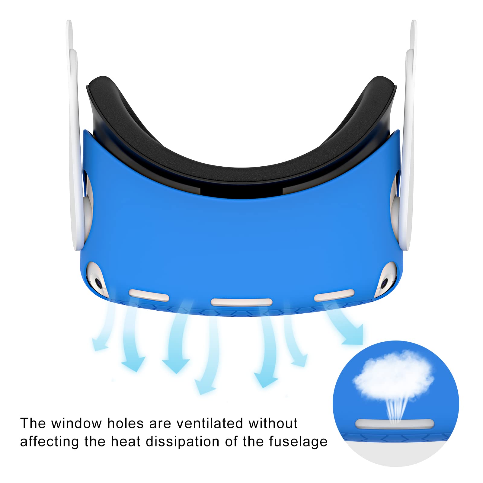TATAVR VR Headset Protective Cover, Silicone VR Shell Front Face Protector Cover for Quest 2 Anti Scratch Anti Dust Anti Shock, Soft and Washable (Blue)
