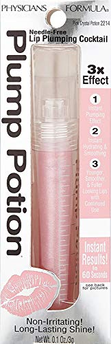 Physicians Formula Lip Plumper Gloss Formula Plump Lip Potion Needle-Free Lip Plumper Gloss Cocktail Shade Extension,Pink Crystal Potion,Lip Enhancer,Fuller Lips