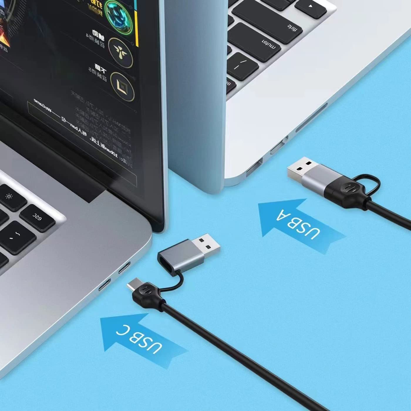 USB C to Hub with Ethernet Adapter, for All PC Laptop or Mobile Phone That USB-C USB-A Interface, Like Mac Book Pro, i Pad XPS, Chromebook, Surface Pro and More, Gray