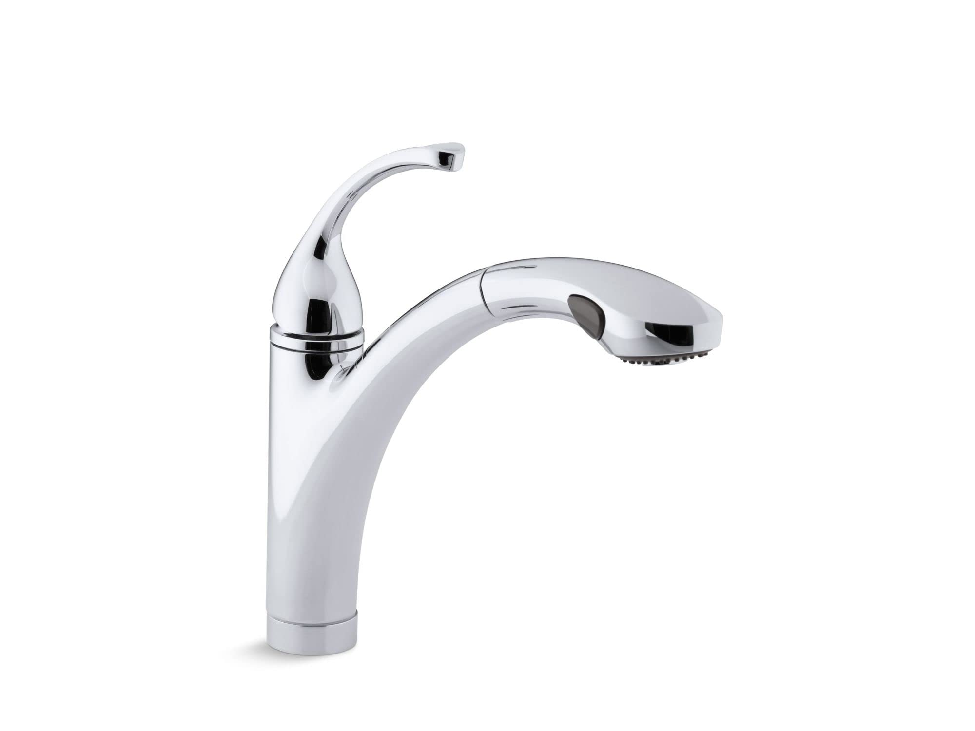 KOHLER 10433-VS Forte Control Pull-Out Kitchen Sink Faucet, Single Lever Handle, 1 3-Hole Installation, Vibrant Stainless, 2-Function Spray Head