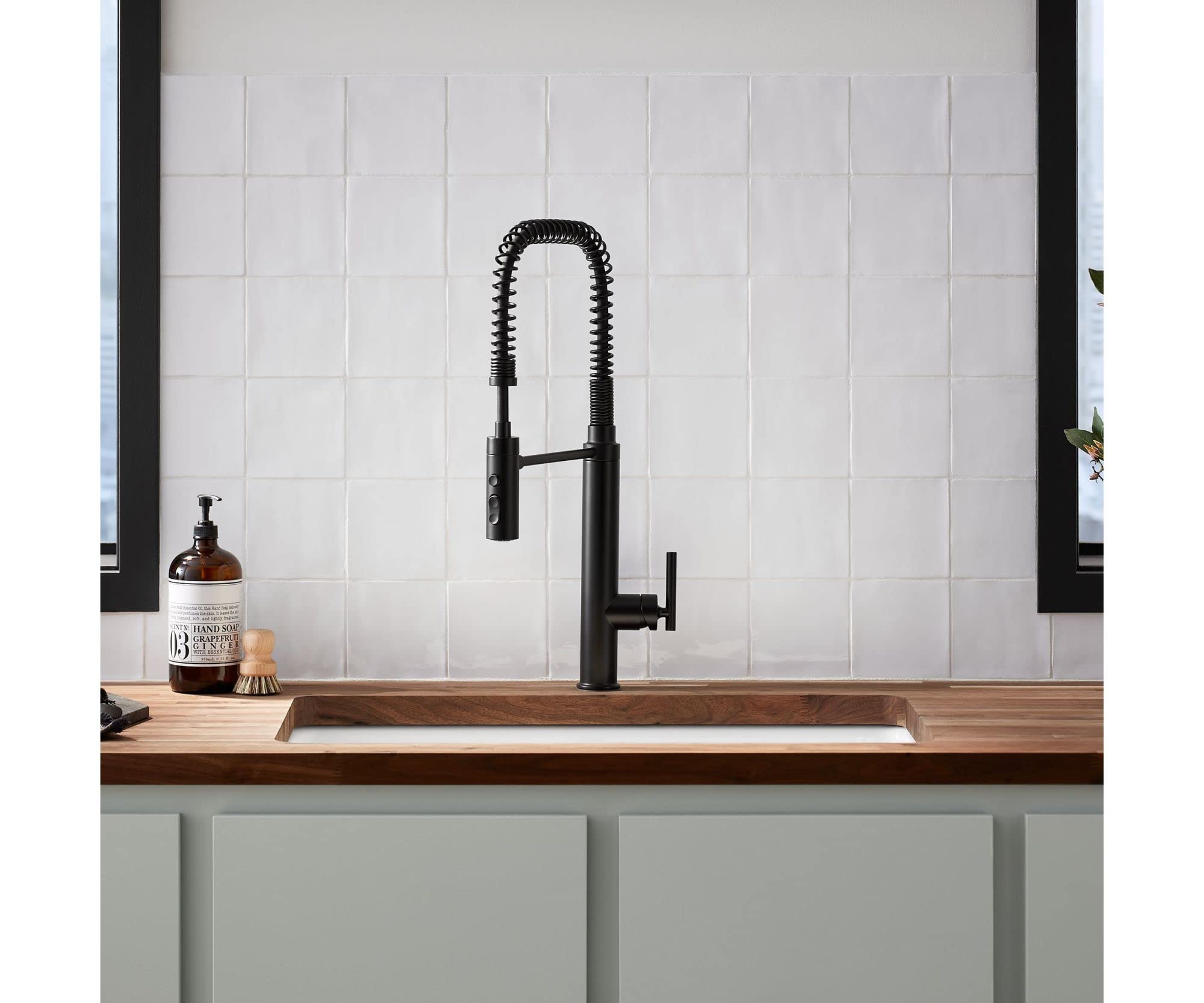 KOHLER 24982-VS Purist Commercial Kitchen Faucet with 3-Function Pull Down Sprayer, Vibrant Stainless
