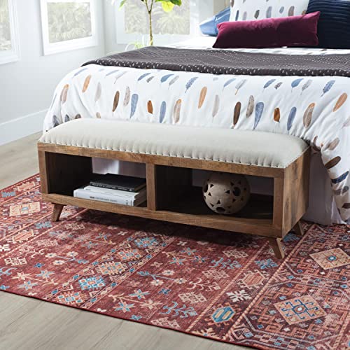 Linon Joana Modern Bench with Brown Finish D1479S21