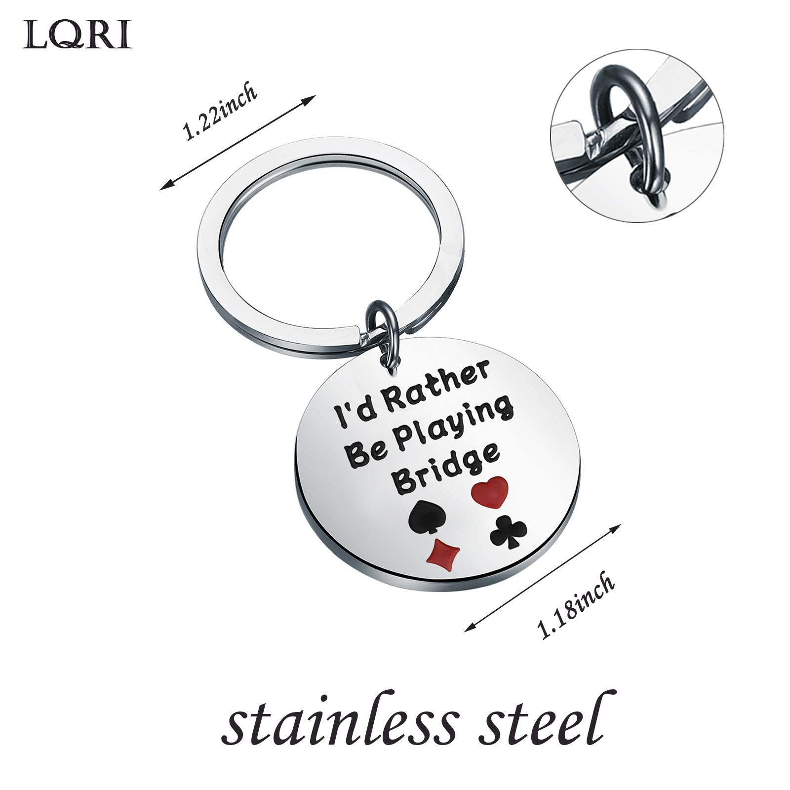 LQRI Bridge Gift Bridge Player Gift Bridge Athletes Gift I’d Rather Be Playing Bridge Keychain Bridge Lover Gift (K bridge)