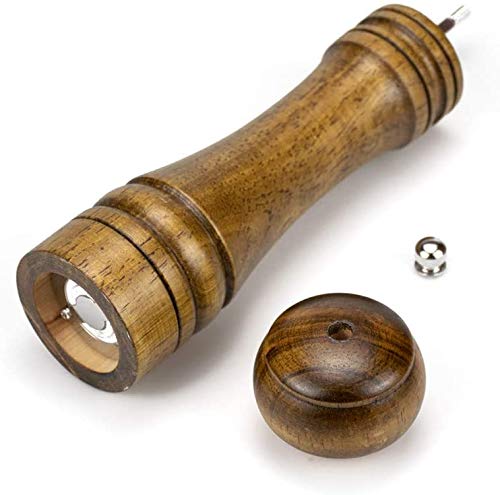 solid wood oak grinder restaurant pepper manual grinding powder pepper grinding kitchen seasoning tool (8 inch)