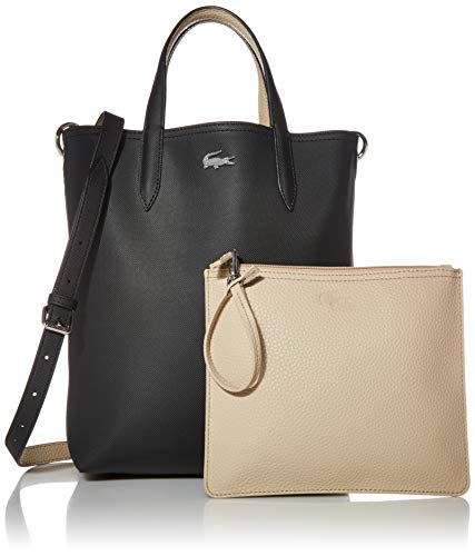 Lacoste Anna Vertical Shopping Tote Bag, Black Warm Sand