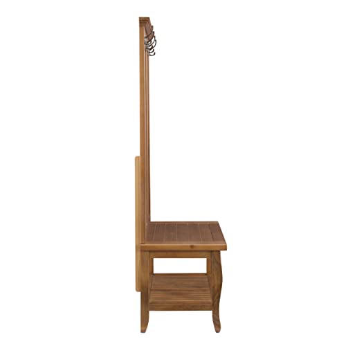 Linon Santa Fe Hall Tree, 40"W x 17.99"D X 64.02"H, Natural