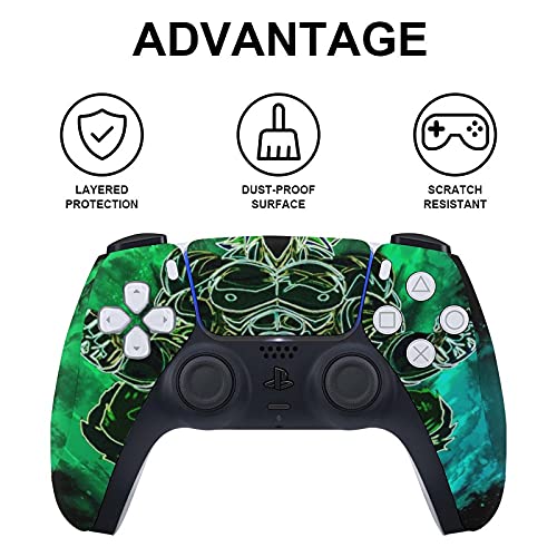 PlayStation 5 optical drive version sticker protective cover, Legendary Super Saiyan Broly Soul of The Legendary Form ps5 controller protective shell (compatible with ps5 optical drive)