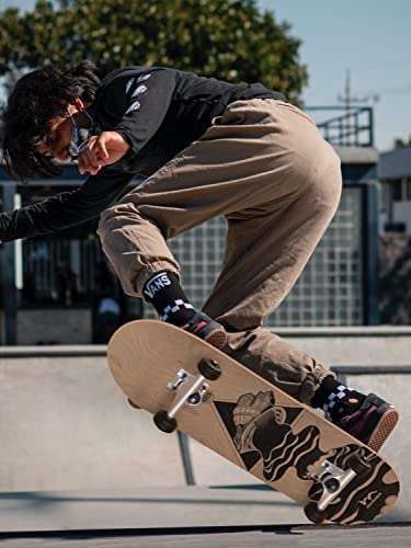 M Merkapa 31"x8" Skateboard for Adults Teens Youths Kids Beginners, 8 Layer Canadian Maple Double Kick Deck Concave Fit for Skateboarding, Cruising, Carving, Tricks (with T Tool)