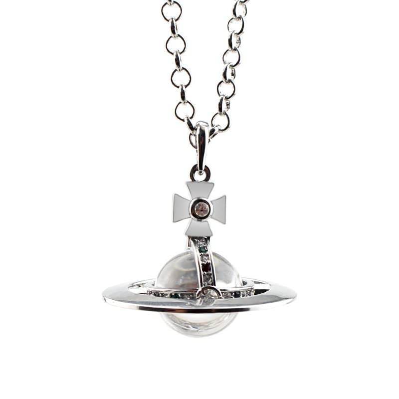 Saturn Necklace for Women 20 Inch Sky Star Saturn Pendant Single Layered Necklaces for Girls
