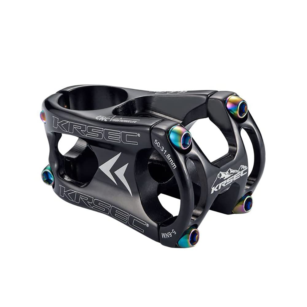 KRSEC 31.8 Bike Stem Mountain Bike Stems Short Handlebar Stem Aluminum Alloy for Bicycle,Road Bike,BMX, Cycling Stem Accessories Black