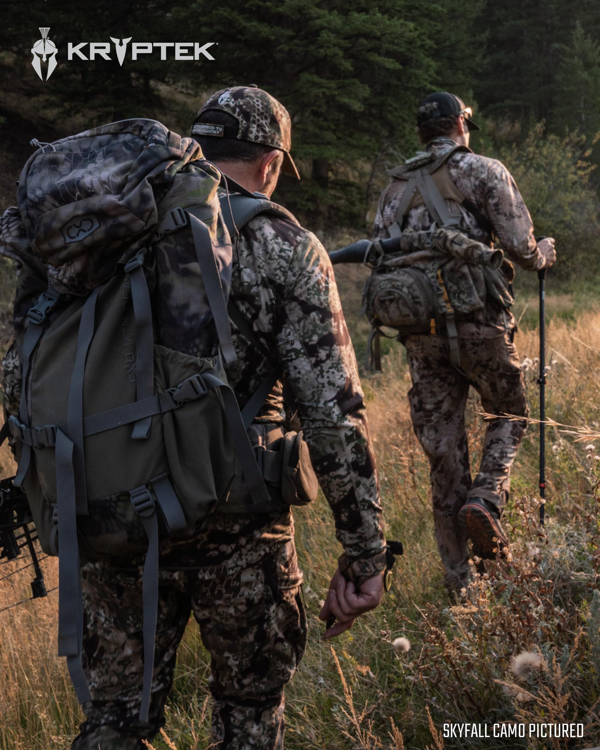 Kryptek Standard Valhalla 2 Long Sleeve Half Zip, Lightweight Camo Hunting Shirt, Highlander, L