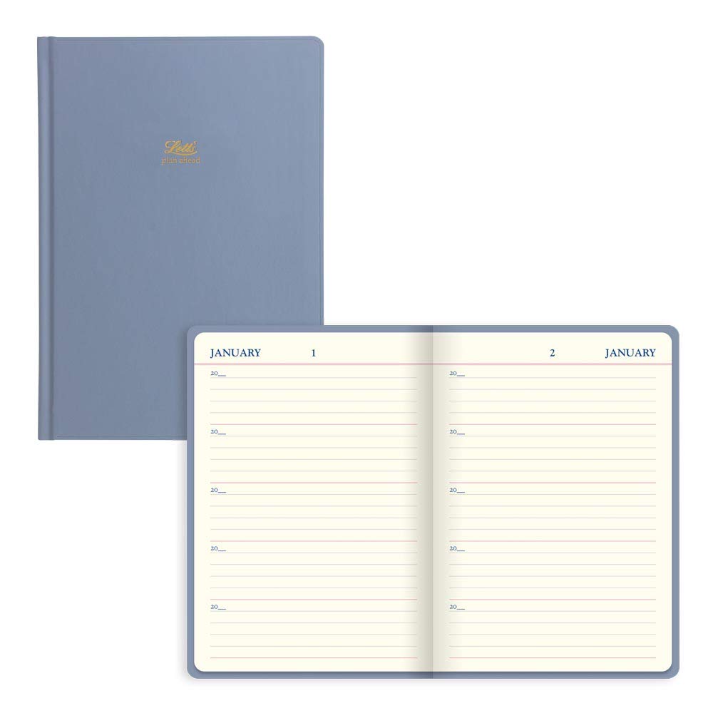 Letts Icon A5 5 Year Diary, Cream Paper, 384 Pages, 8.25 x 5.75 x 0.75 Inches, Blue (B090025)