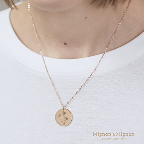 MignonandMignon Combined Birth Flower Necklace Personalized Gift For Mom Multiple Flowers Jewelry Custom Necklace For Women Mothers Day Gift - XLCN-MFL