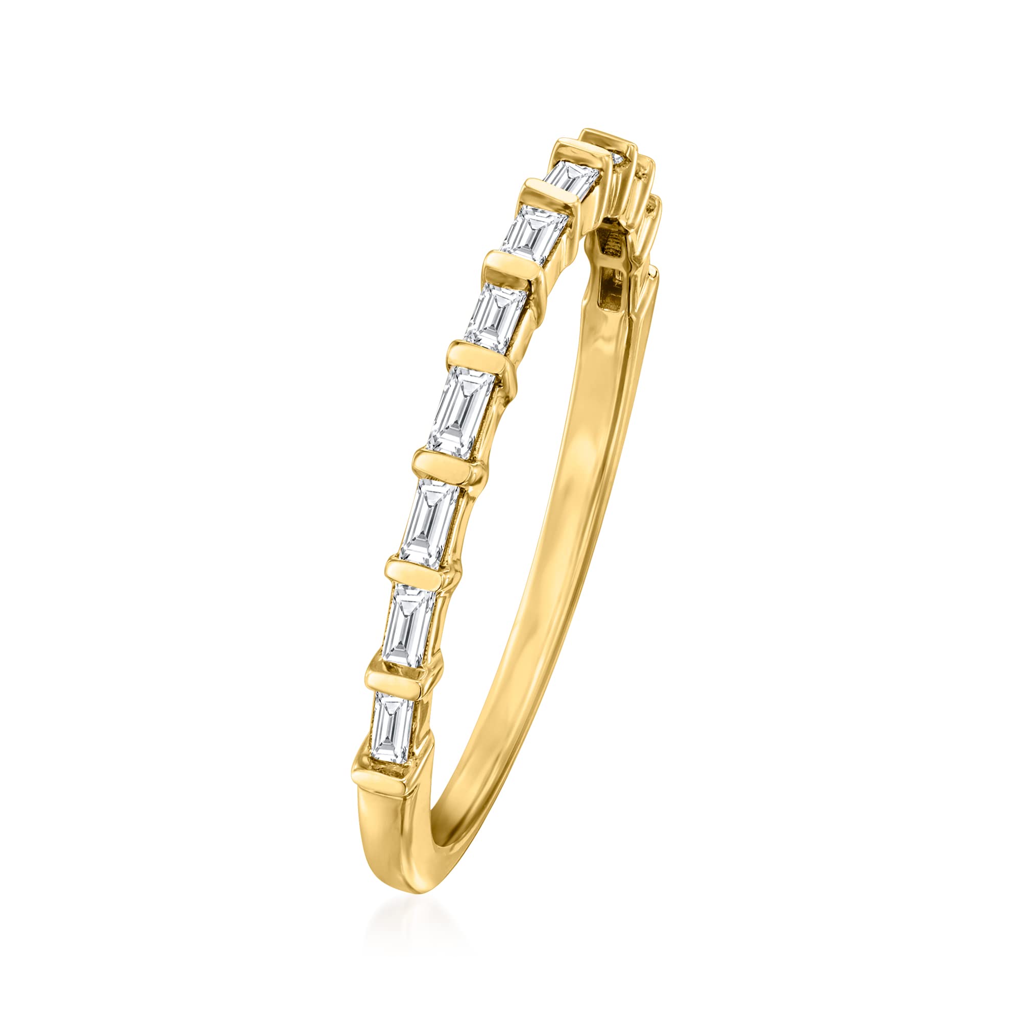 RS Pure by Ross-Simons 0.20 ct. t.w. Channel-Set Diamond Ring in 14kt Yellow Gold. Size 8