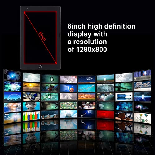Yoidesu 8in Tablet PC, MTK6592 HD Tablet Octa Core Dual SIM Dual Standby Three SIM Slot for (Black)