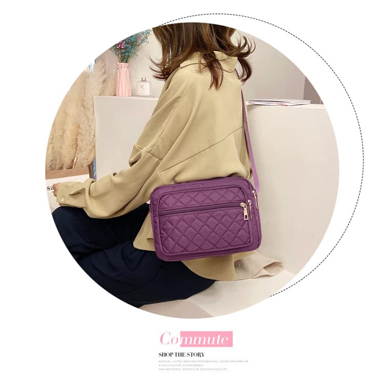 Sluxa Purple shoulder bag for women, Large women crossbody bag,Multi pockets purse pack for women.