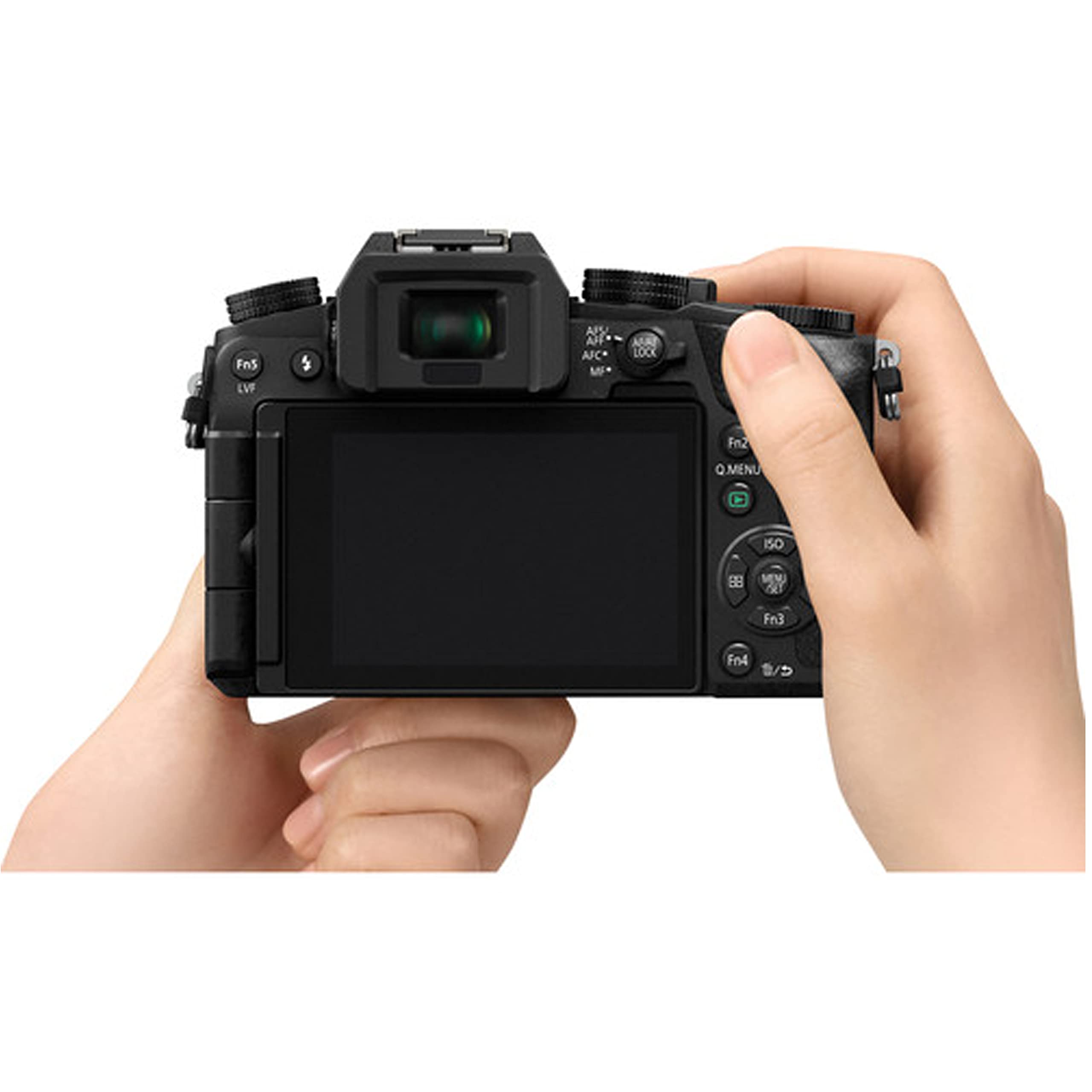 Panasonic Lumix G7 Mirrorless Camera with 14-42mm Lens (Black)- LED Video Light + Microphone + Extreme Speed 64GB Memory(23pc Bundle)