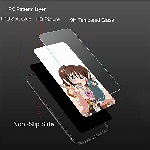 Luxury Phone Case for Samsung Galaxy A40 Cover,9H Tempered Glass Back Cover Soft Silicone Anti Scratch Bumper Design LB-61 Nanatsu no Taizai Seven Deadly Sin Protective Case