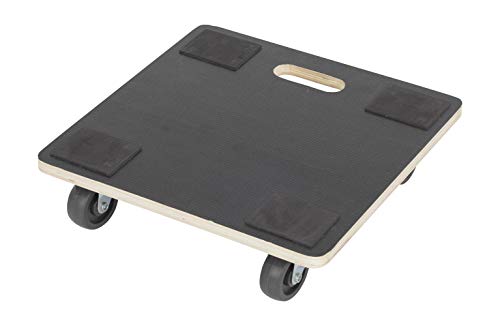 Vestil HDOS-SQ-1616-400 Hardwood Dolly-Square Deck, 400# Capacity, 16x16, Black