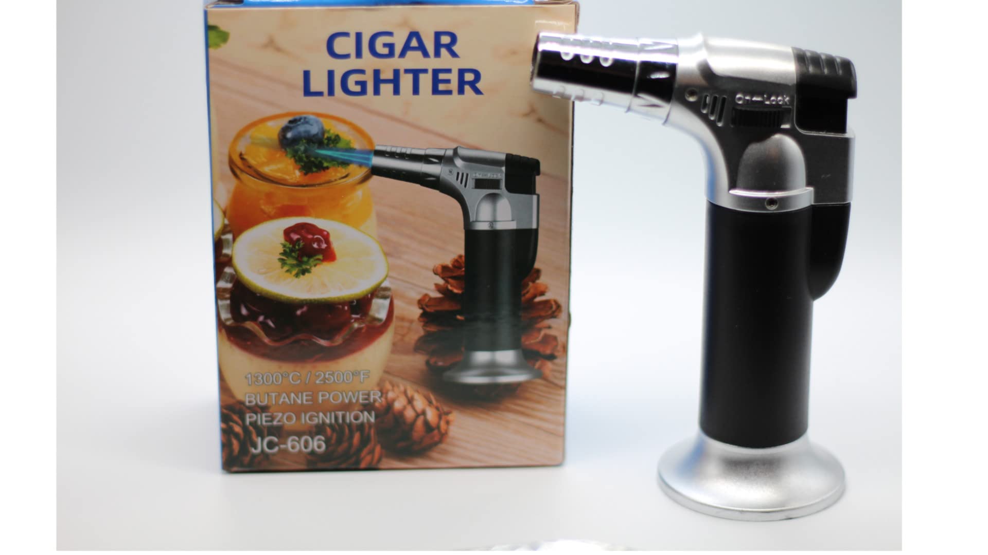 Sabia Collections Butane Torch, Refillable Kitchen Torch Lighter Blow Torch with Safety Lock, Adjustable Flame, Culinary Torch for Creme Brulé, Desserts and Baking, (Butane Gas Not Included)