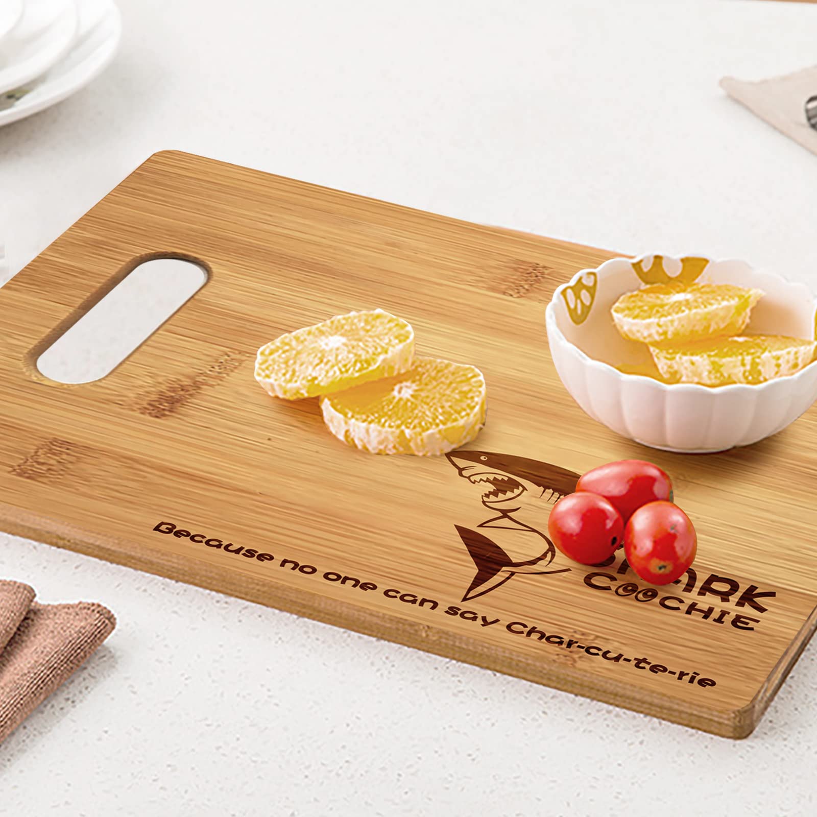 Shark Coochie Charcuterie Board Bamboo Cutting Board for Meat and Cheese Personalized Charcuterie Board Handmade Cutting Boards (Board C,11‘’)