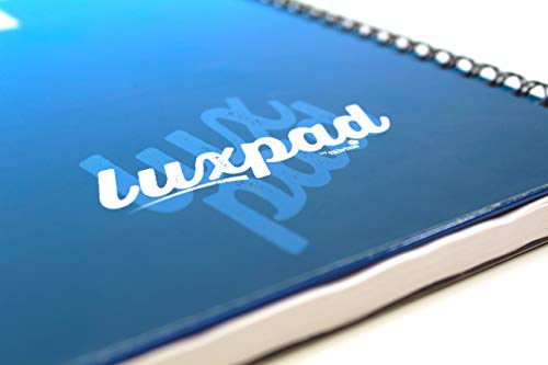 Luxpad A4 Twin Wire Casebound Notebooks in 3 Assorted Colours with 140 Feint Ruled Pages. [Pack of 6]