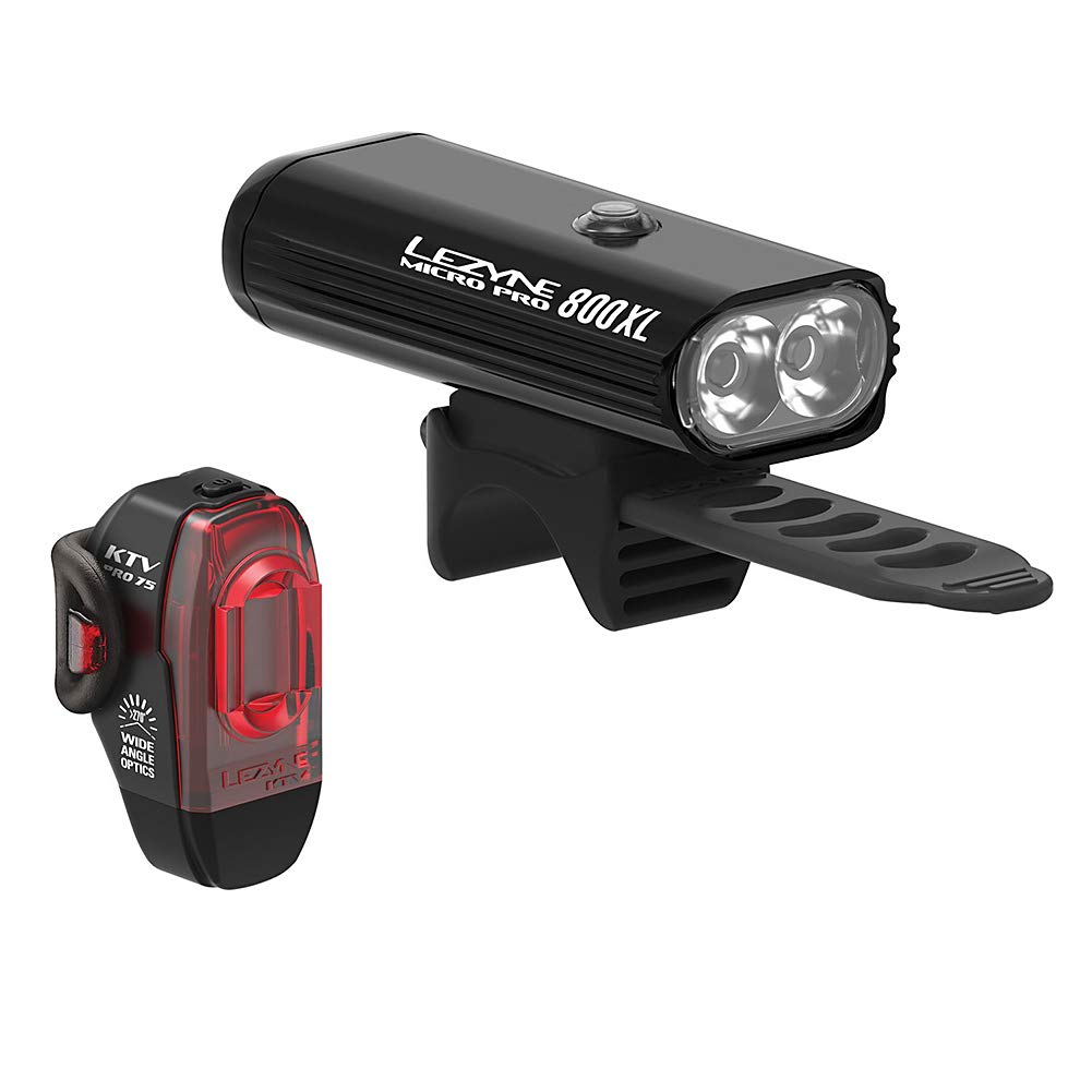 Lezyne Micro Pro 800XL/KTV Pro Pair Black/Black - 1-LED-25P-V104