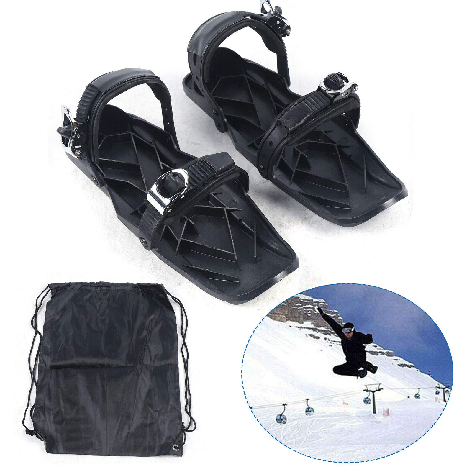 Mini Skiing Sled Snow Board Ski Boots Ski Shoes Combine Skates with Bindings, Suitable for Snow Parks, Forest Trails and Cross-Country Skiing