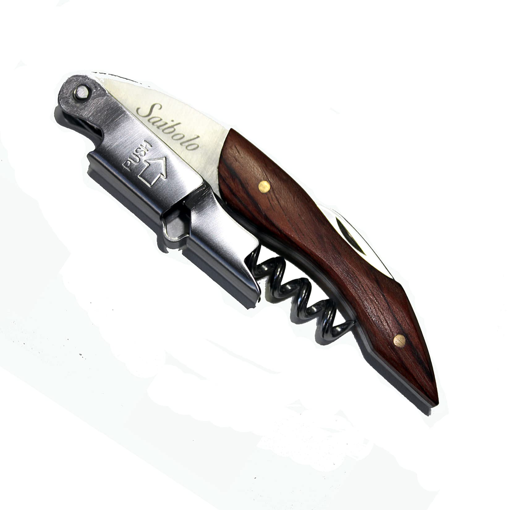 Saibolo wine corkscrew, multifunctional Stainless steel wine beer corkscrew, leather protection gift bag, used by sommeliers, waiters and bartenders and wine hobbyists all over the world
