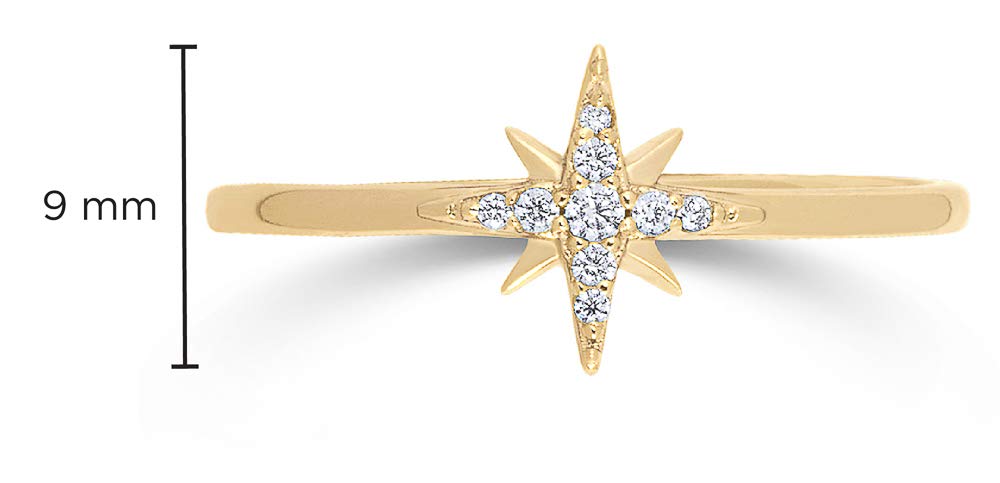 Milla 14K Gold Plated Tarnish Resistant Extreme Comfort Rings | Hypoallergenic (14K Gold Plated Starburst, 9)