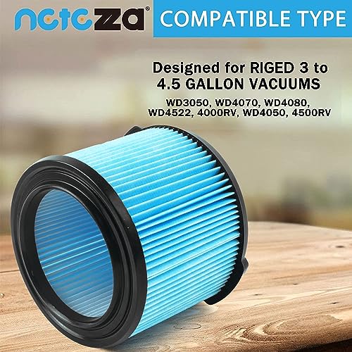VF3500 Replacement 3-Layer Filter Compatible with riged VF3500 3-4.5 Gallon Vacuum Cleaner WD4050 WD4070 WD4522, 2 PACK