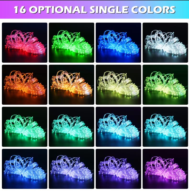 SURLED 99Ft LED Rope Lights Outdoor, 16 Colors Changing Outdoor String Light Plug in, 300 LEDs Waterproof Rope Light with Remotes for Bedroom Wedding Patio Party Garden Halloween Christmas