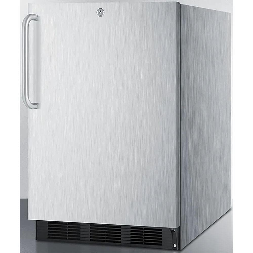 Summit Appliance SPR7BOSSTADA ADA Compliant Commercial Outdoor Refrigerator for Built-in or Freestanding Use in Complete Stainless Steel Exterior with Auto Defrost, Lock and Towel Bar Handle