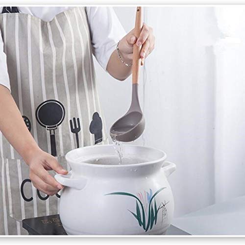 LMMDP Silicone Kitchen Utensils Gadgets Wood handle Cooking Tools Kitchenware Set Spatula Shovel Spoon Home With Storage Box (Size : 10Pcs Kitchen Set)