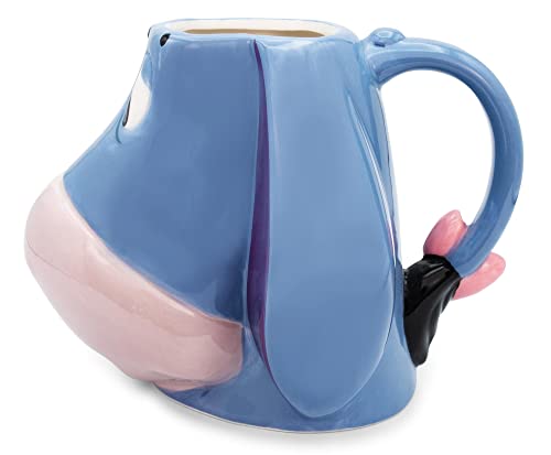 Silver Buffalo Disney Winnie the Pooh Eeyore Face Ceramic 3D Sculpted Mug, 20 Ounces