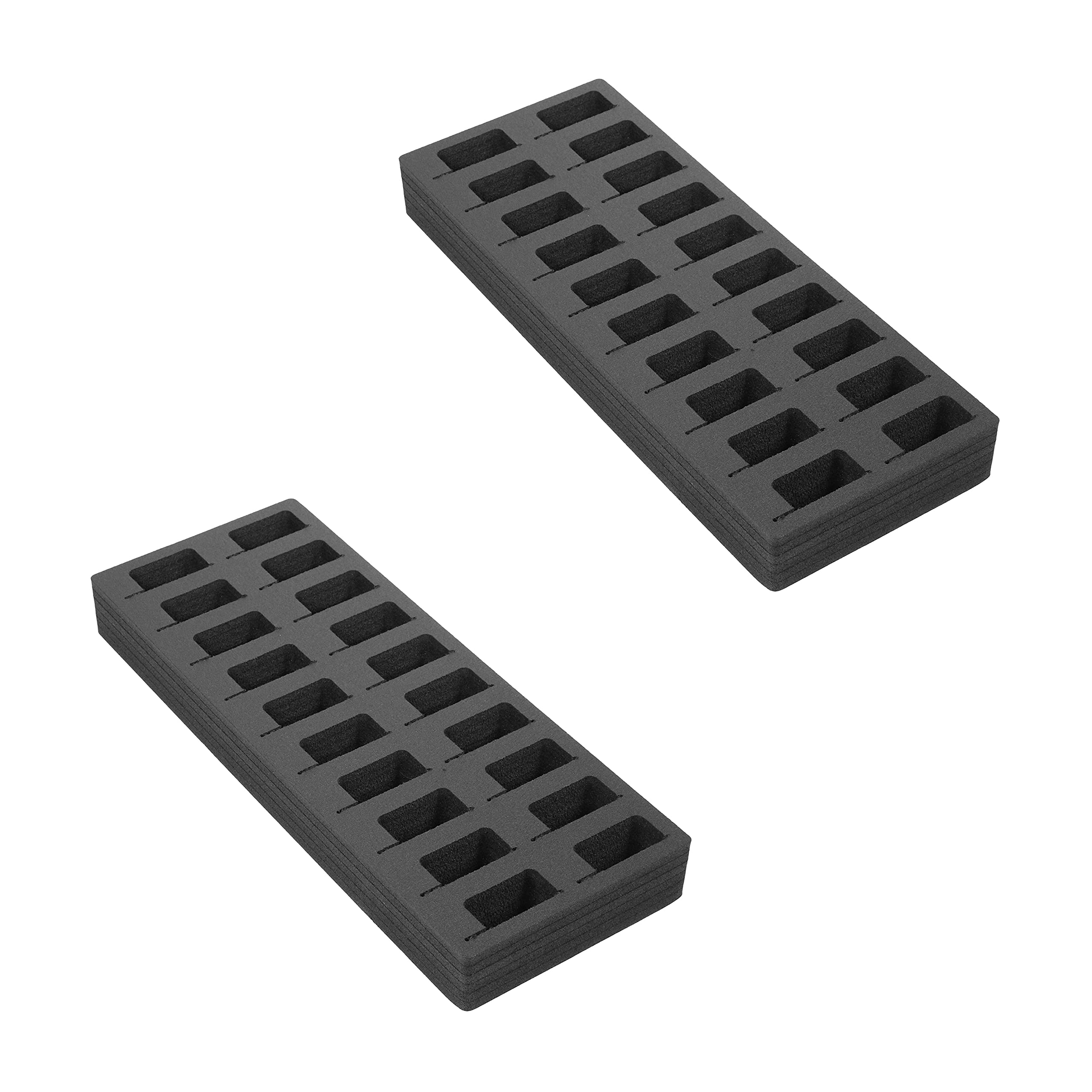 Polar Whale 2 Cocktail Capsule Drawer Organizers Tray Insert Compatible with Bartesian for Kitchen Home Bar Party Waterproof Washable Black Foam 20 Compartment 7.75 x 20 Inches