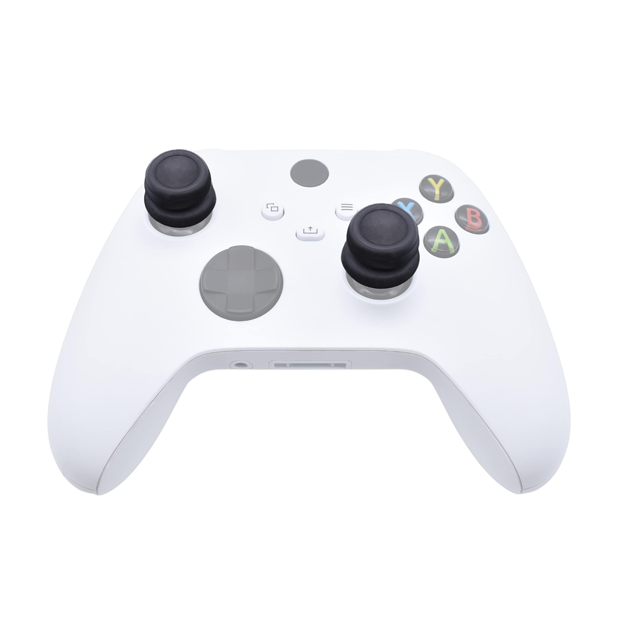 Setex Gecko Grip, 2 High Rise Thumbstick Grip Covers, for PlayStation PS5, PS4, Xbox One, Switch Pro, Steam Deck, Anti-Slip Microstructured Analog Stick Thumb Grips, Black, Covers Only